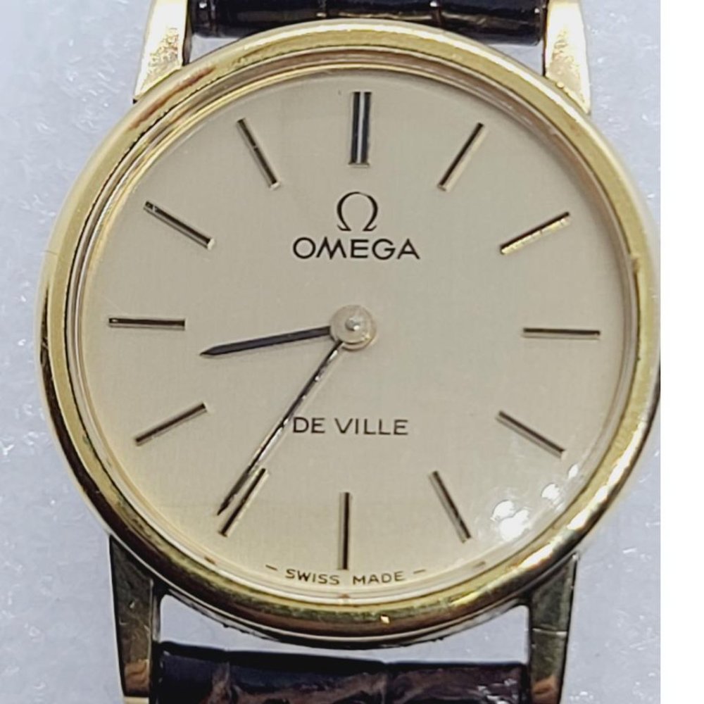 Omega Gold 18k Plated Deville Vintage Ladies Watch - Gem